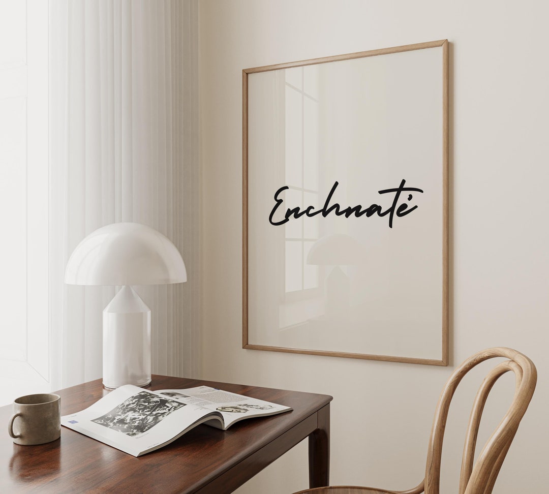Enchanté Print, French Wall Art Print, Parisian Greeting Sign, Elegant ...