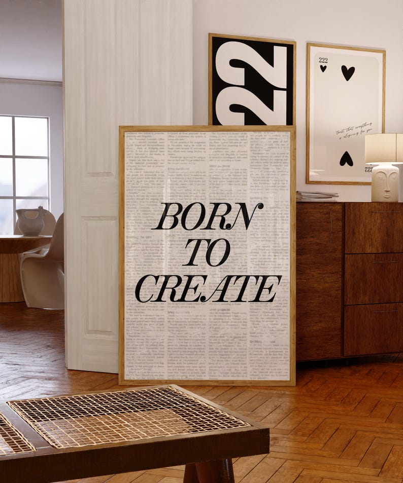 Born to Create Poster Print • Home Quote Wall Art • Creative Wall Art ...