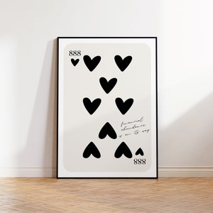 Playing Card Print, Angel Number 888 Poster Instant Digital Download ...