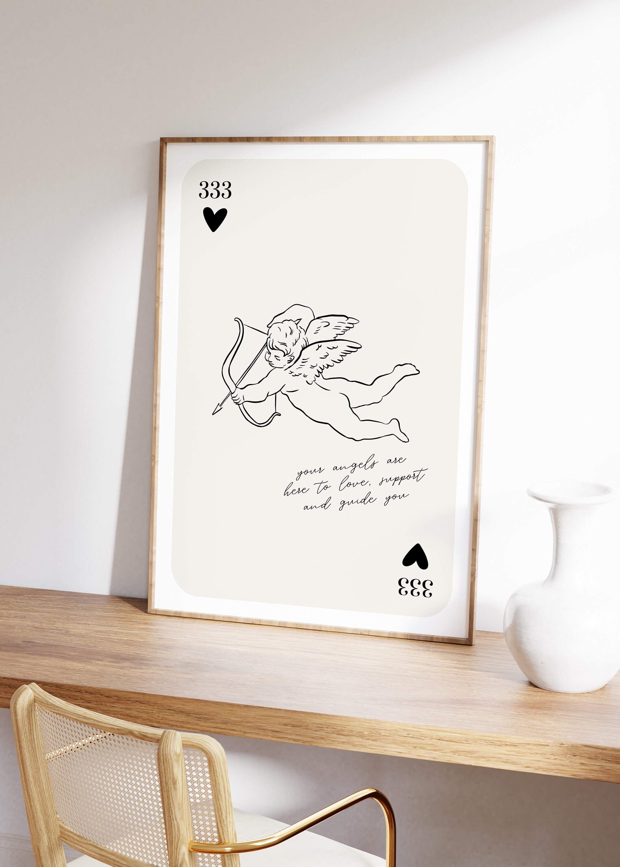 Angel Number 333 Playing Card Print Poster Instant Digital Download ...