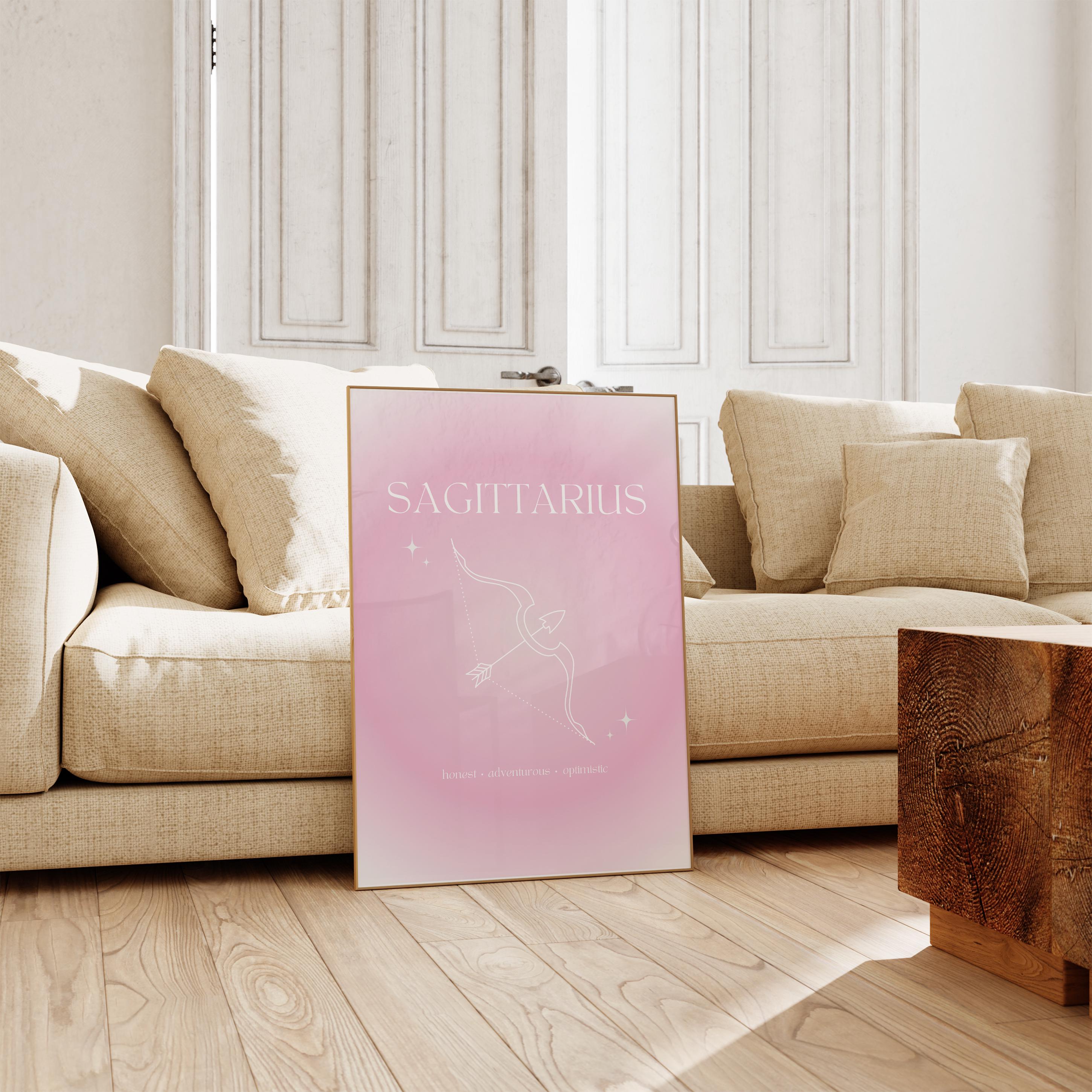 Sagittarius Print Instant Digital Download Poster, Gradient Sagittarius ...