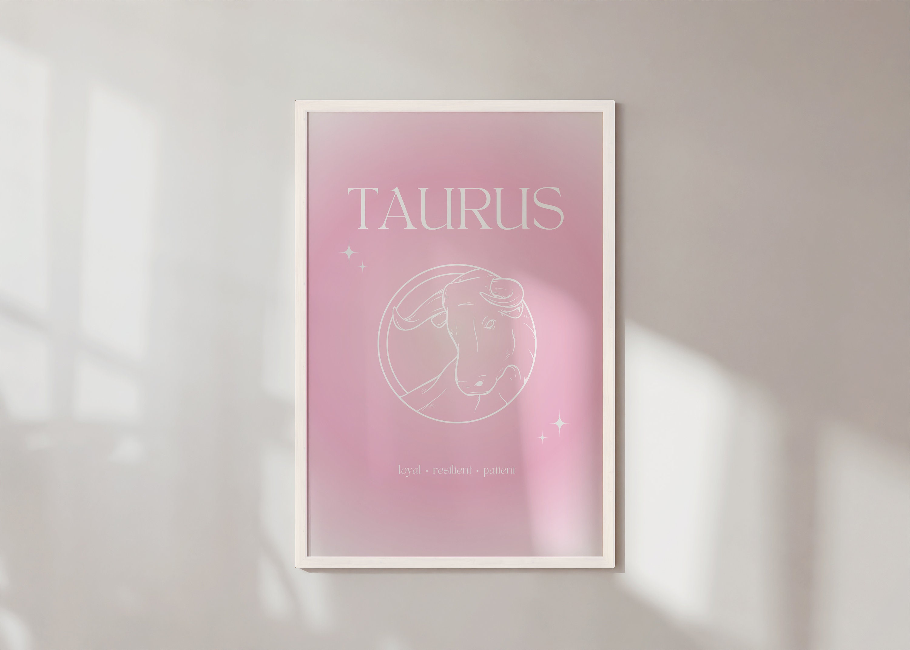 Taurus Print Instant Digital Download Poster, Gradient Taurus Poster ...