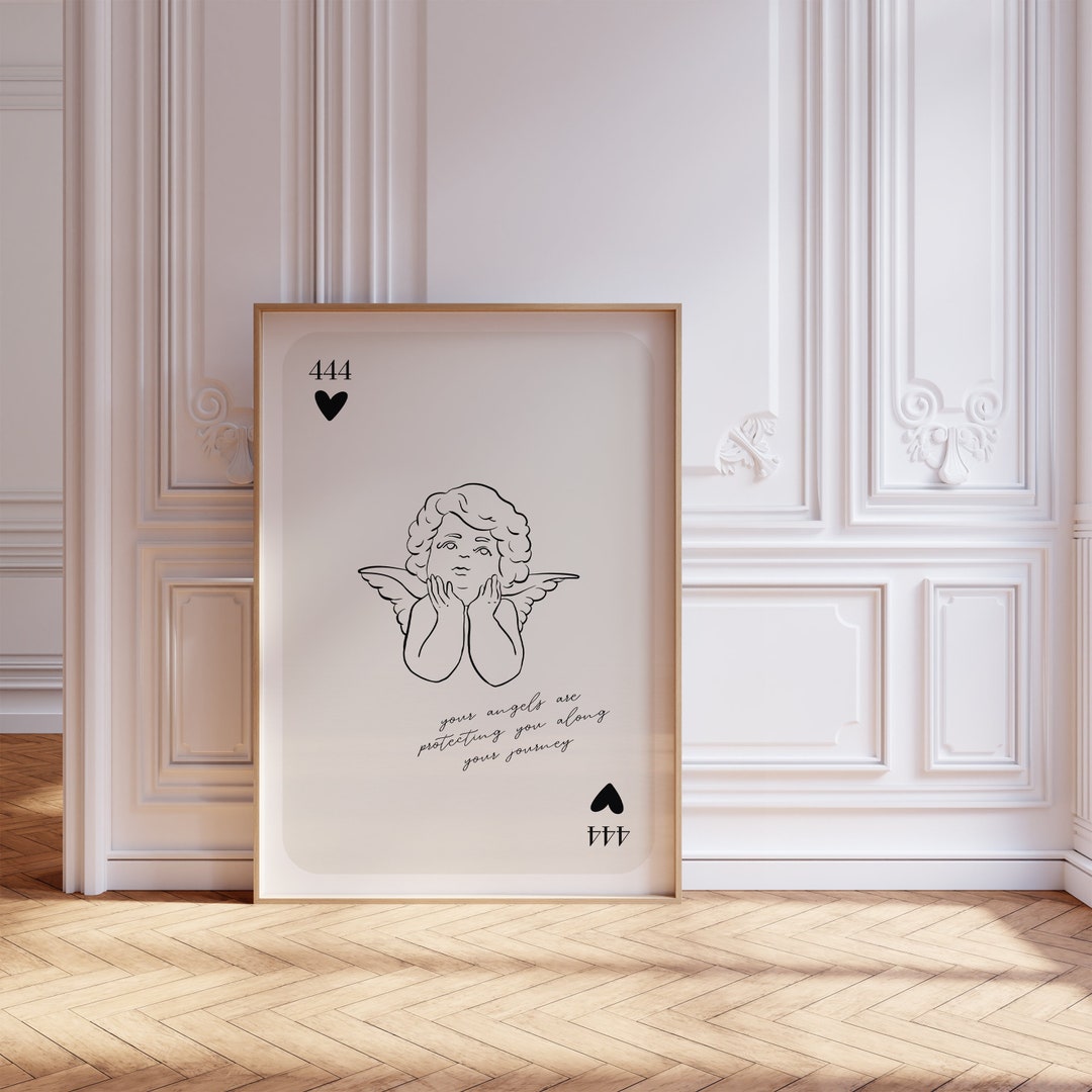 Angel Number 444 Playing Card Print Poster Instant Digital Download ...