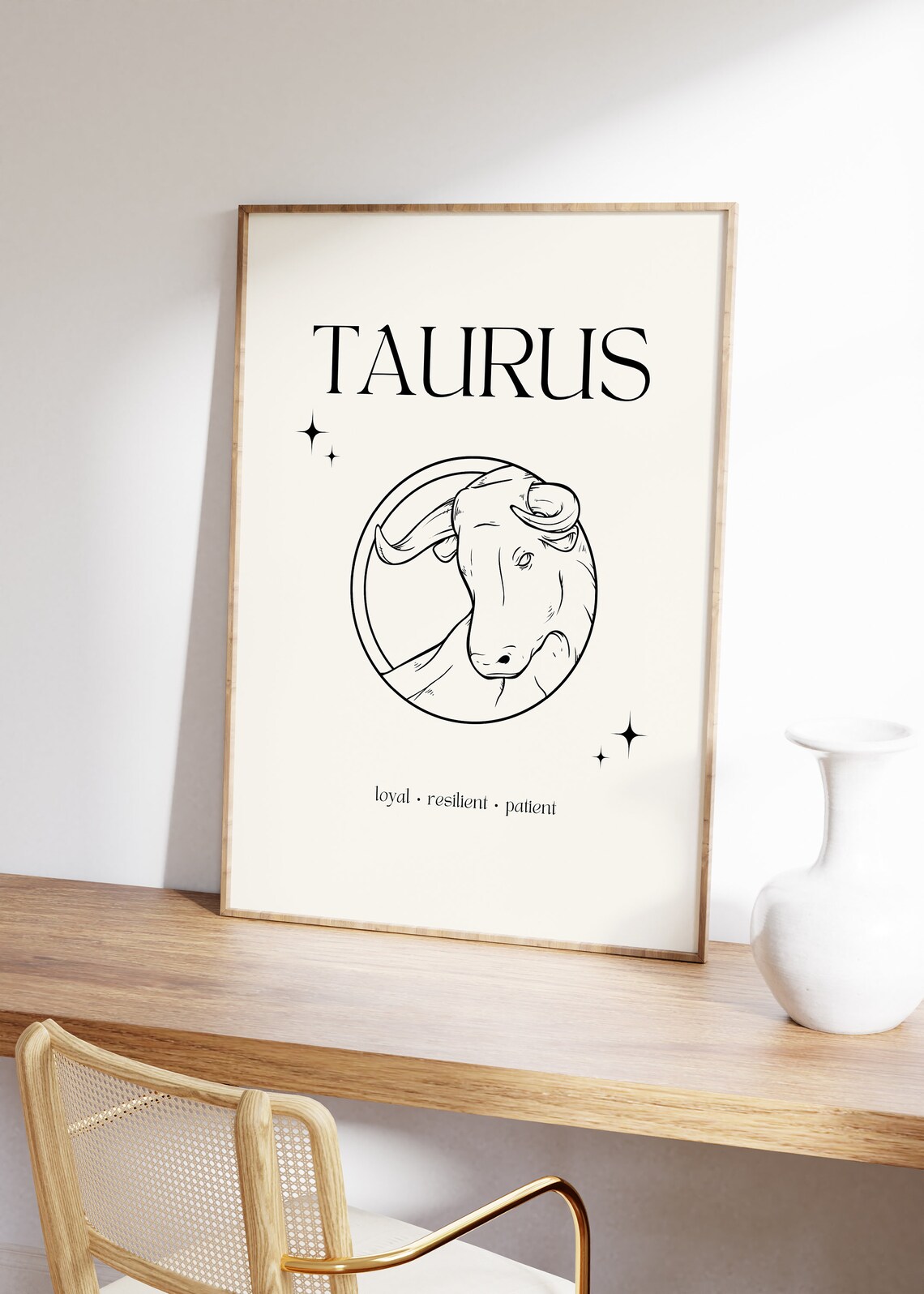 Taurus Print Instant Digital Download Poster, Minimalist Taurus Poster ...