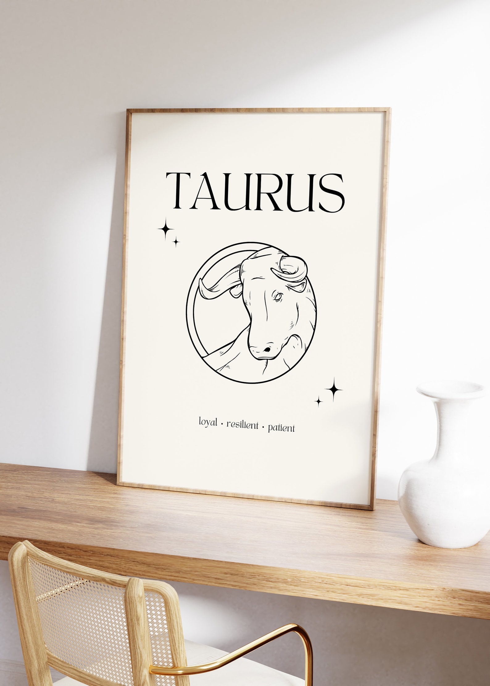 Taurus Print Instant Digital Download Poster, Minimalist Taurus Poster ...