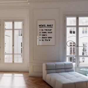 House Rules Poster Print • Home Quote Wall Art • House Rules List Wall ...