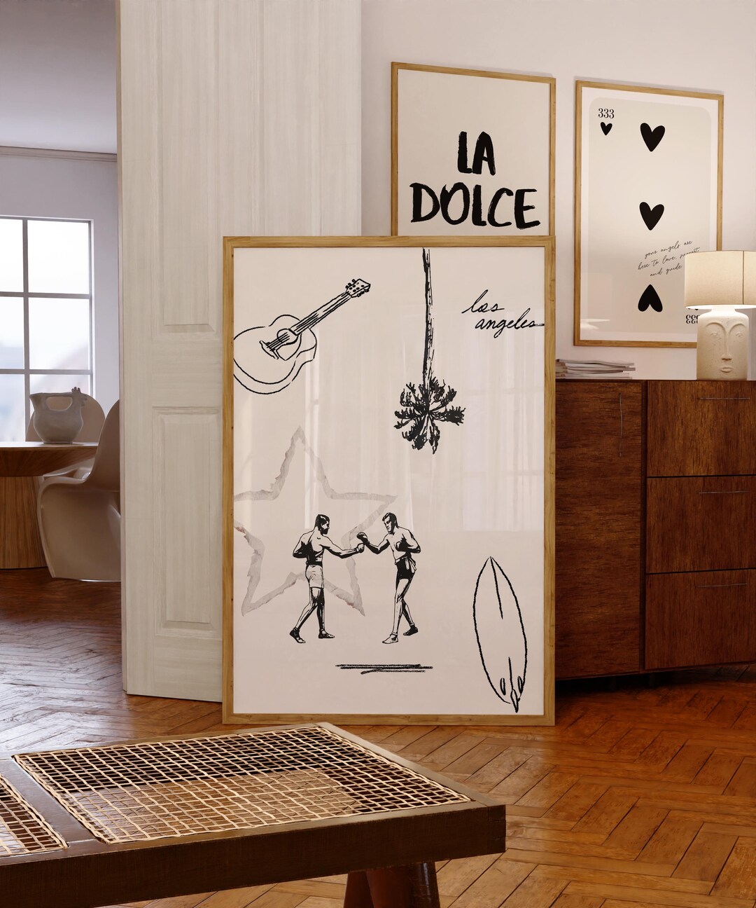 Retro California Line Art Masculine Home Decor Minimalist California ...