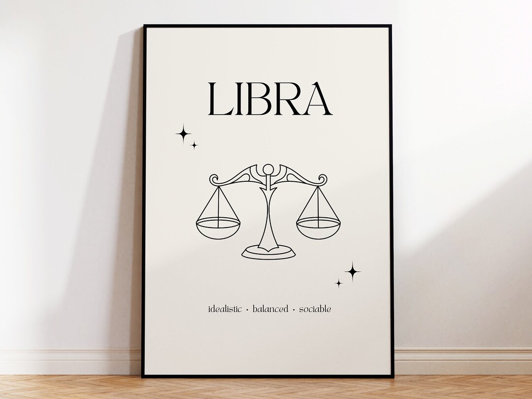 Libra Print Instant Digital Download Poster, Minimalist Libra Poster ...
