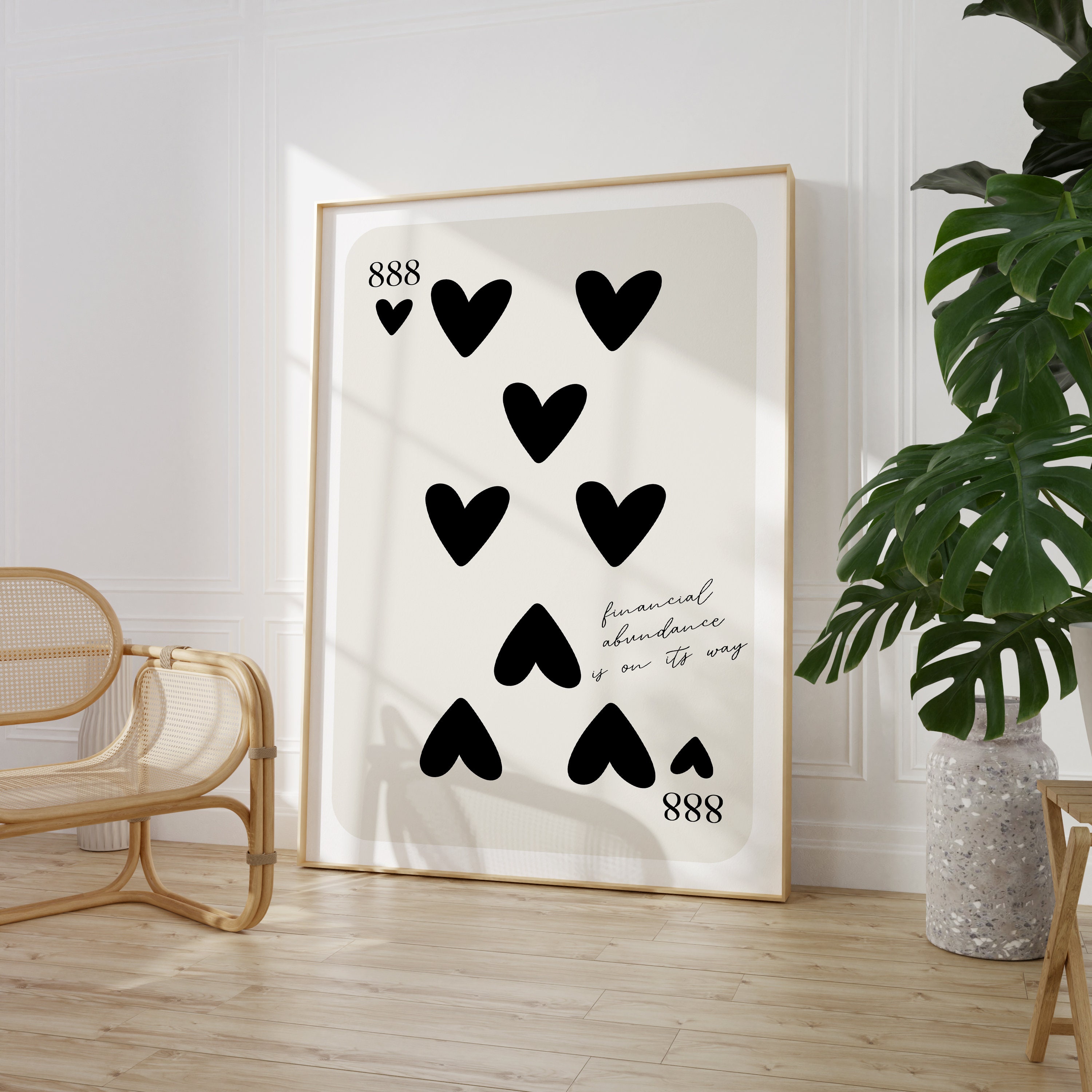 Playing Card Print, Angel Number 888 Poster Instant Digital Download ...