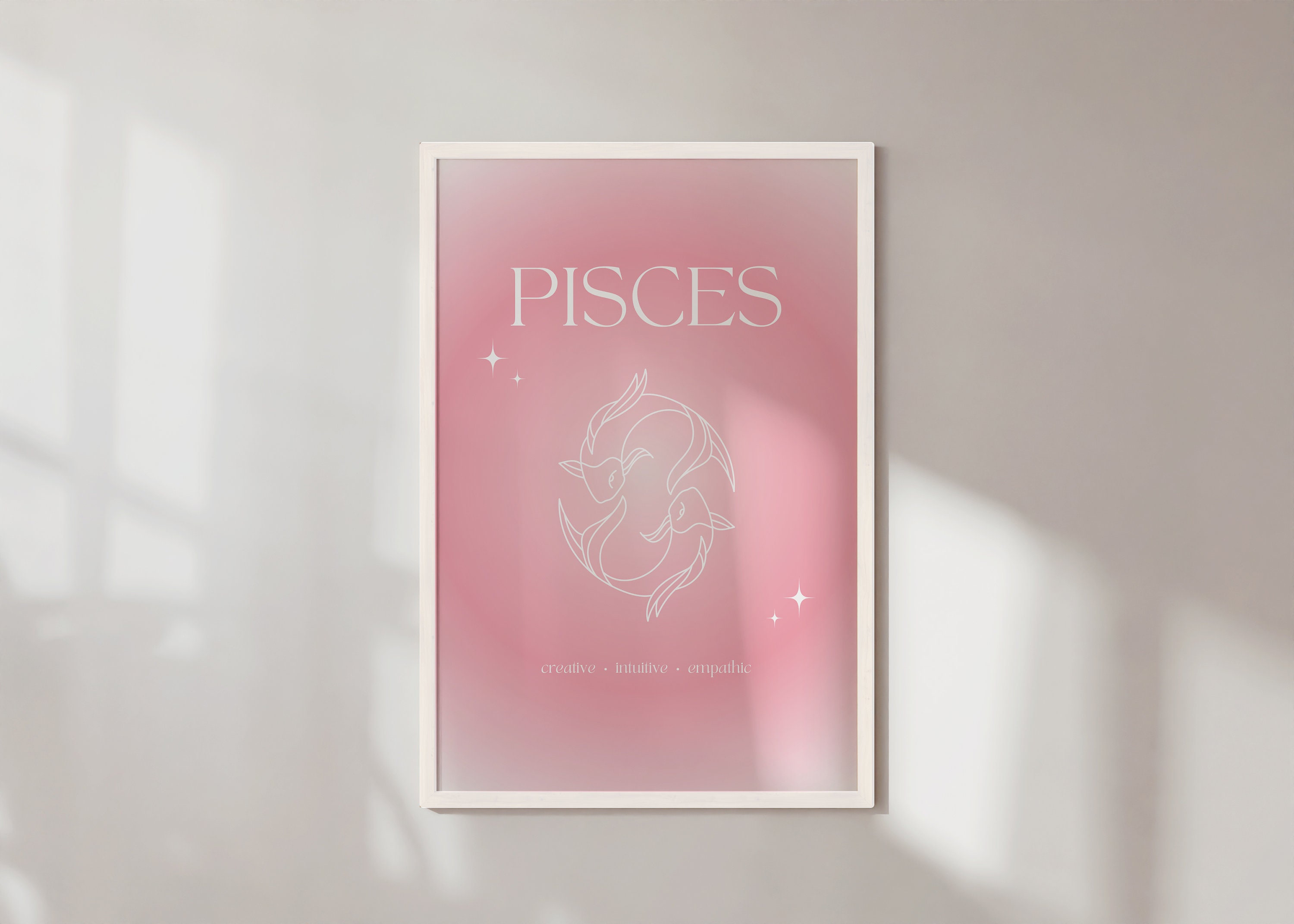 Pisces Print Instant Digital Download Poster, Gradient Pisces Poster ...