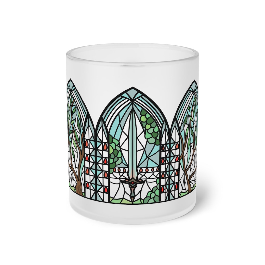 Medieval Sword Gothic Stained Glass Frosted Glass Mug - Etsy