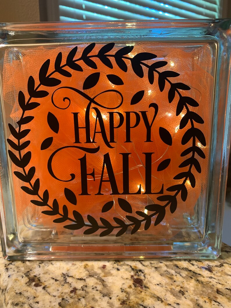 Fall Halloween Glass Block - Etsy