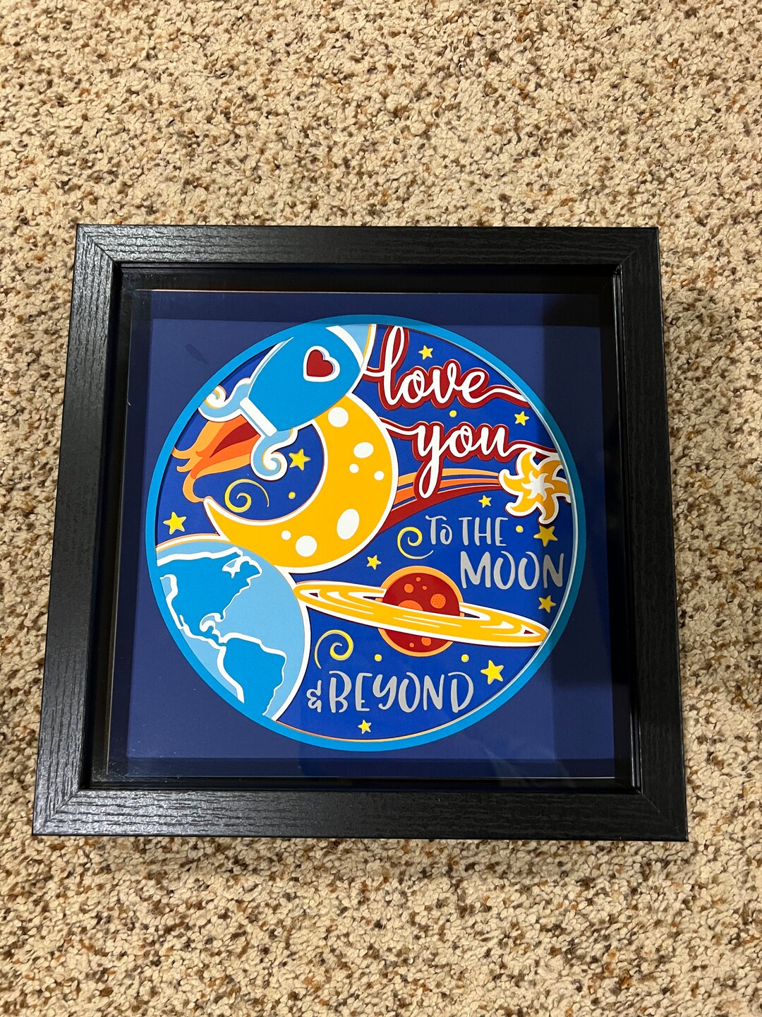 Love You to the Moon Shadow Box - Etsy