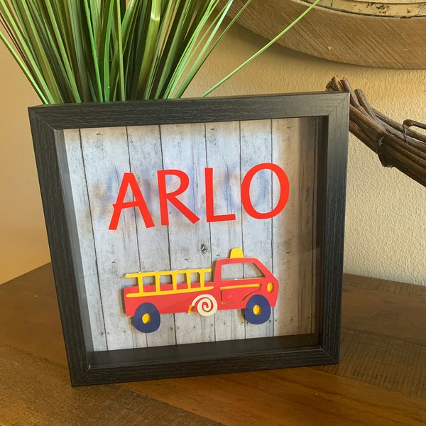 Fire Truck Shadow Box - Etsy