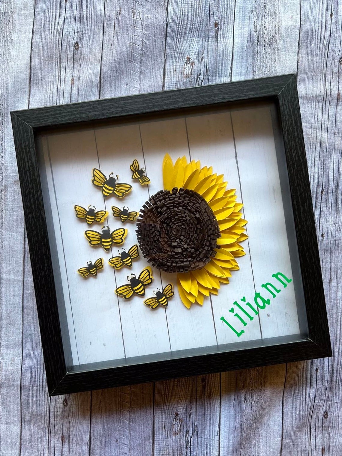Sunflower Bees Shadow Box - Etsy