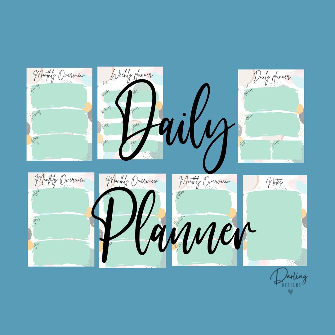 DIGITAL DOWNLOAD Daily Weekly, Monthly, Yearly Planner, Printable ...