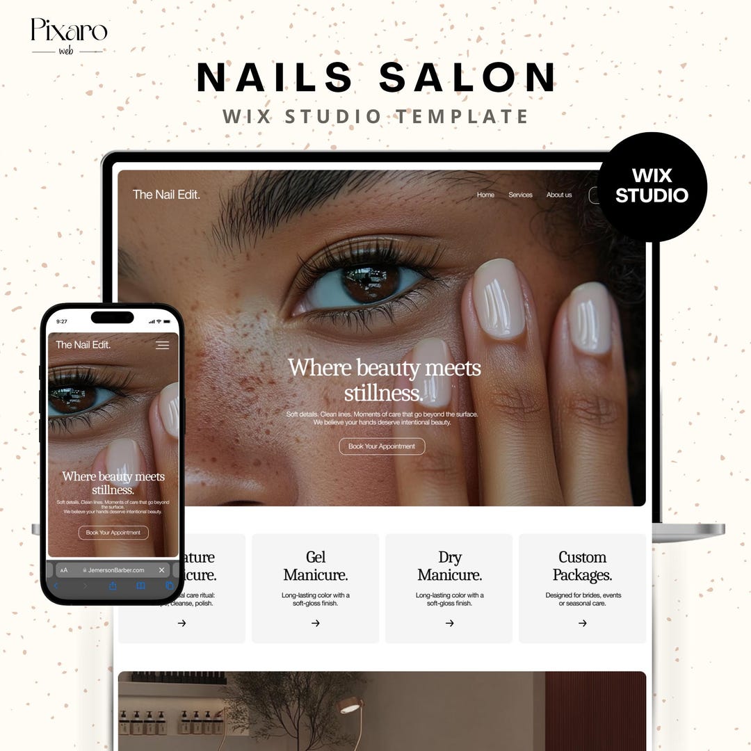 Nail Salon Booking Wix Studio Website Template Nail Tech Online ...