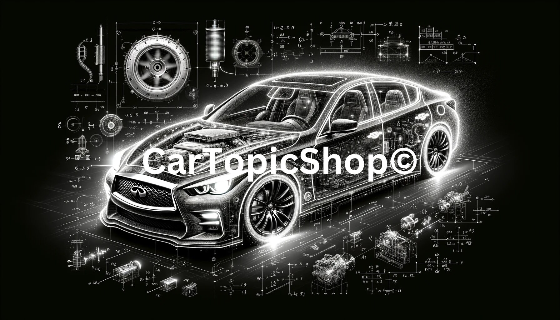 Infiniti Q50 and Q60 Wallpaper, JDM Blueprint, Diagram Art - Digital ...
