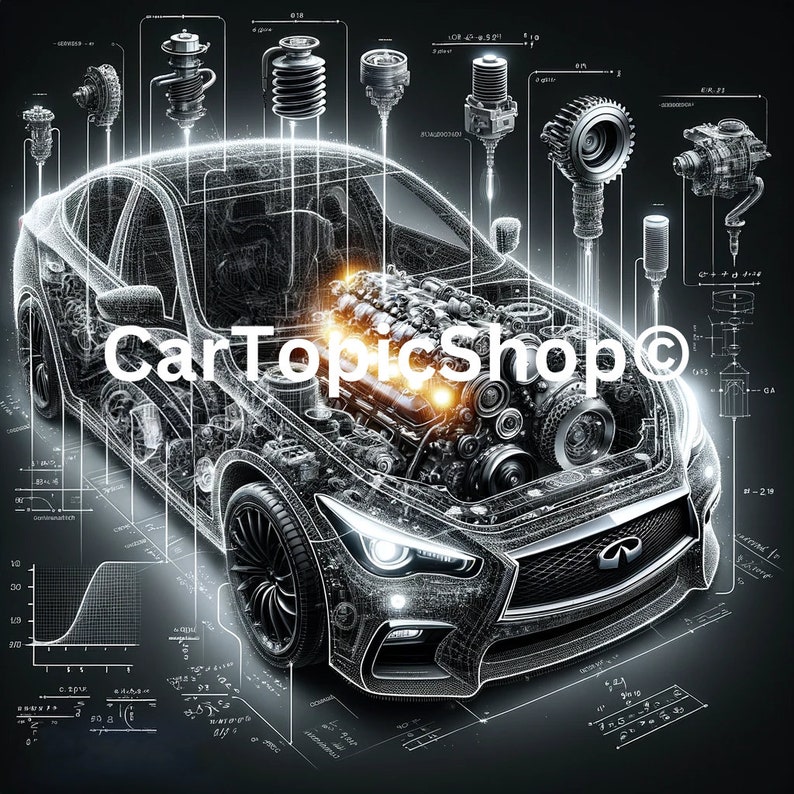 Infiniti Q50 and Q60 Wallpaper, JDM Blueprint, Diagram Art - Digital ...