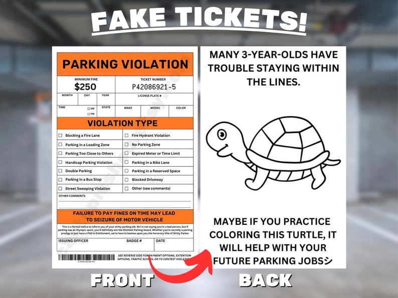 FAKE Parking Ticket Prank | Gag Ticket Violation | Fake Realistic ...