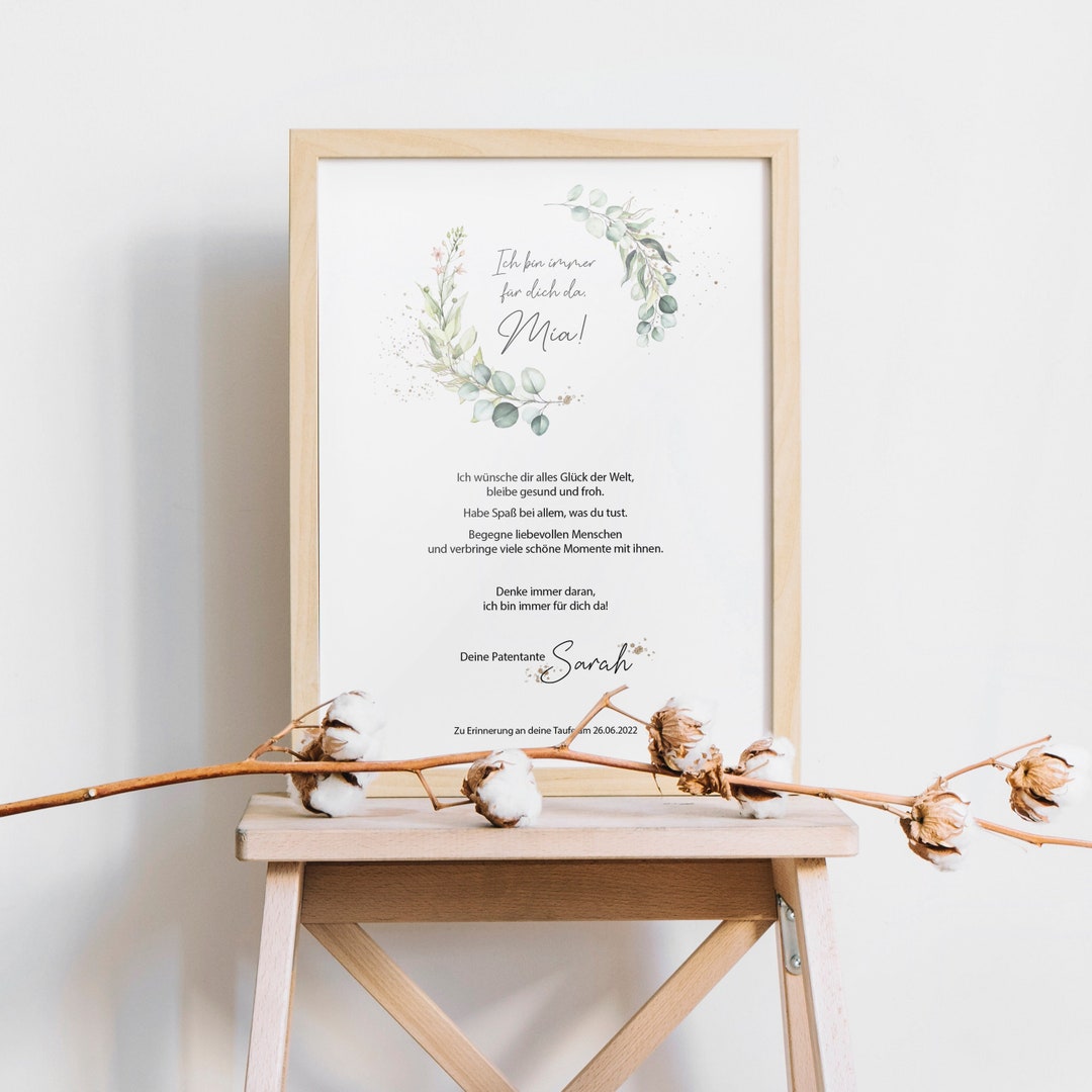 Baptismal Letter Personalized Godchild Gift Congratulations Baptism ...