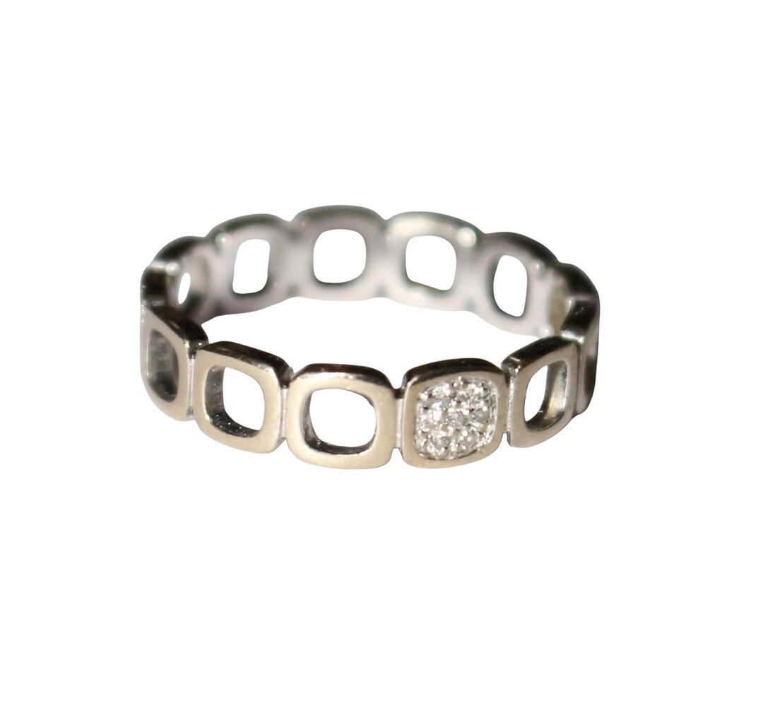 Dinh Van Impression Domino Wedding Ring in White Gold - Etsy