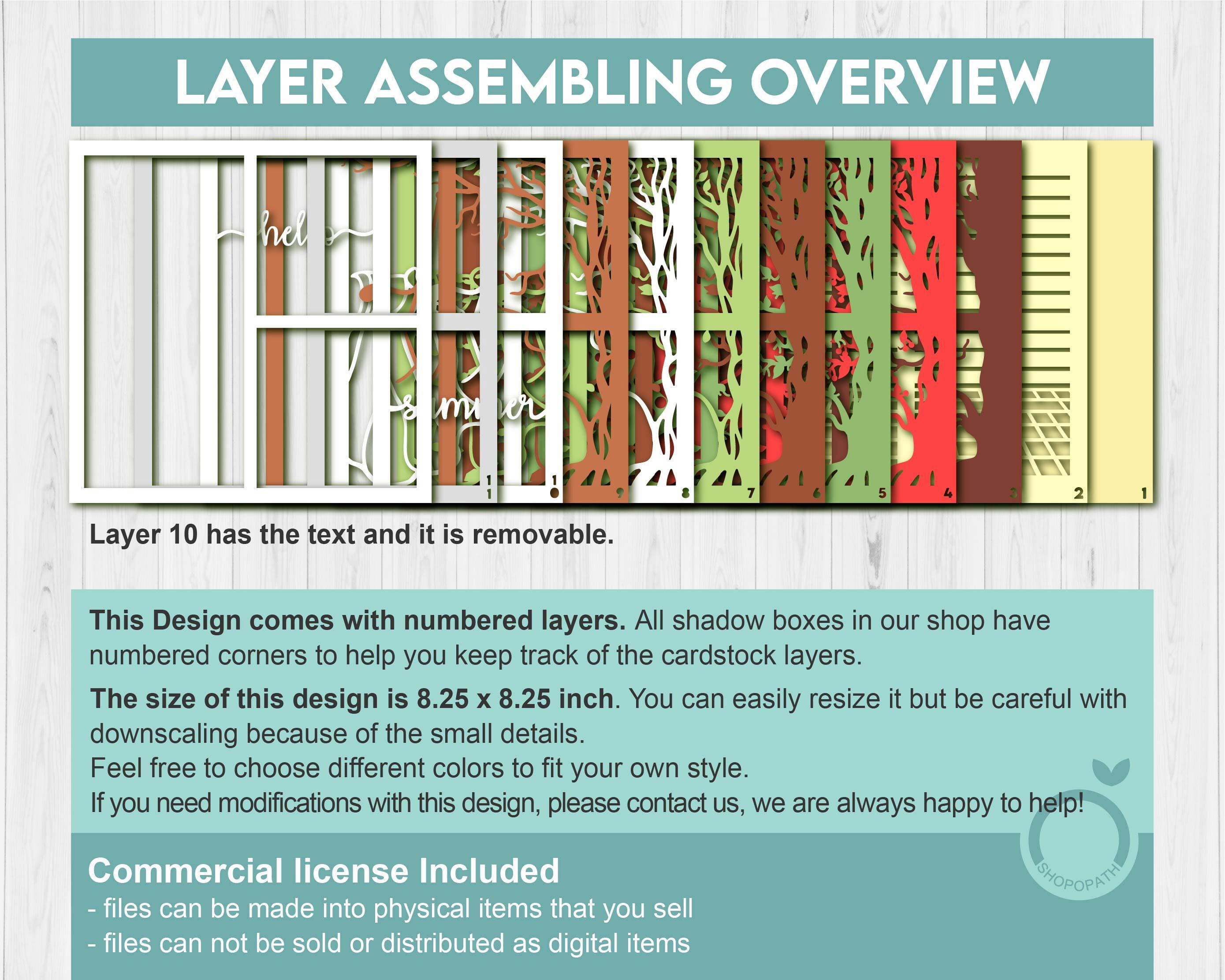 Summer Cherry Quilt Panels - 3D Shadow Box Layered SVG DXF EPS (cutting ...