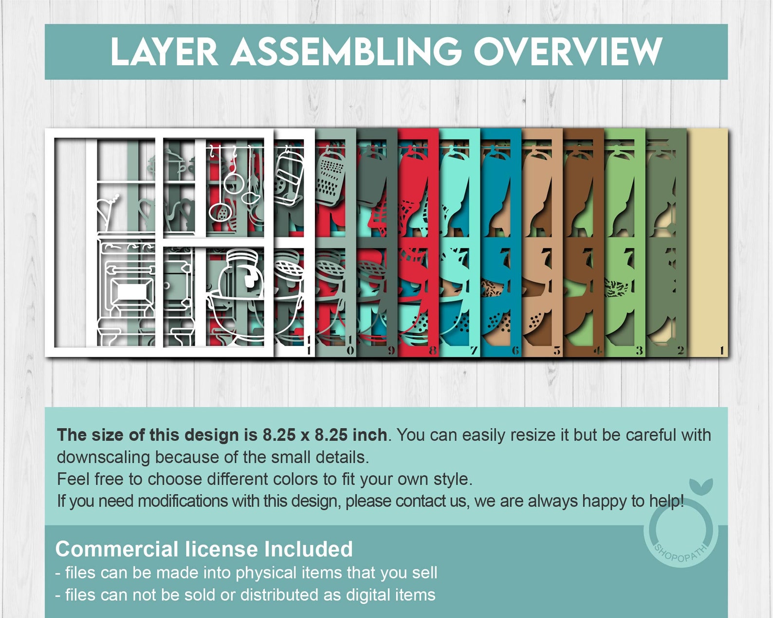 3D Kitchen SVG EPS, Cooking Shadow Box, Layered Cardstock Oven ...