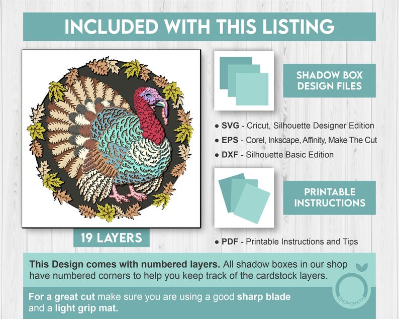 3D SVG Turkey Shadow Box, 3D SVG Thanksgiving, Thanksgiving 3D Shadow ...