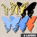 3D Layered Tiger Swallowtail Butterfly SVG PDF EPS, 3D Layered ...
