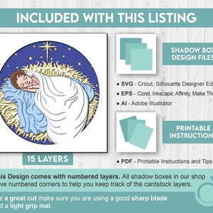 3D SVG Sleeping Baby Shadow Box, 3d SVG Christmas, Baby Jesus 3D Svg ...