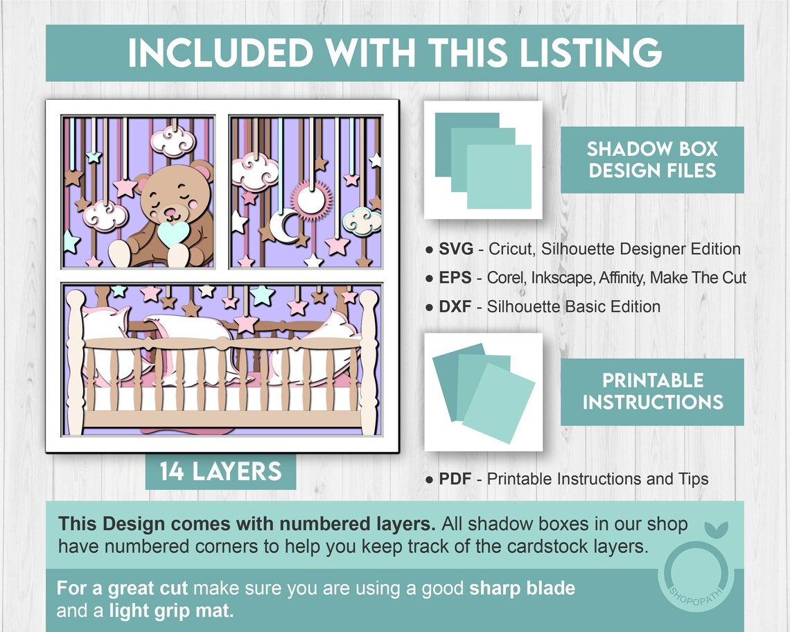 3D Baby Crib Shadow Box SVG, Cute Baby 3d Svg, Baby Shower 3d SVG ...