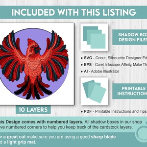 3D SVG Male Cardinal Shadow Box, 3D SVG Cardinal, Bird 3D Svg, 3D Bird ...