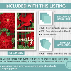 3D SVG Cardinal Bird Shadow Box, Christmas Shadow Box, Layered ...