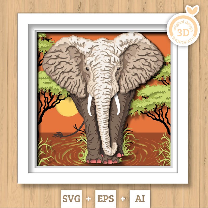 Elephant Landscape Art - Etsy UK