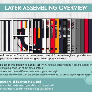 3D SVG Vampire Shadow Box, Layered Ghost Halloween, Panels Haunted ...