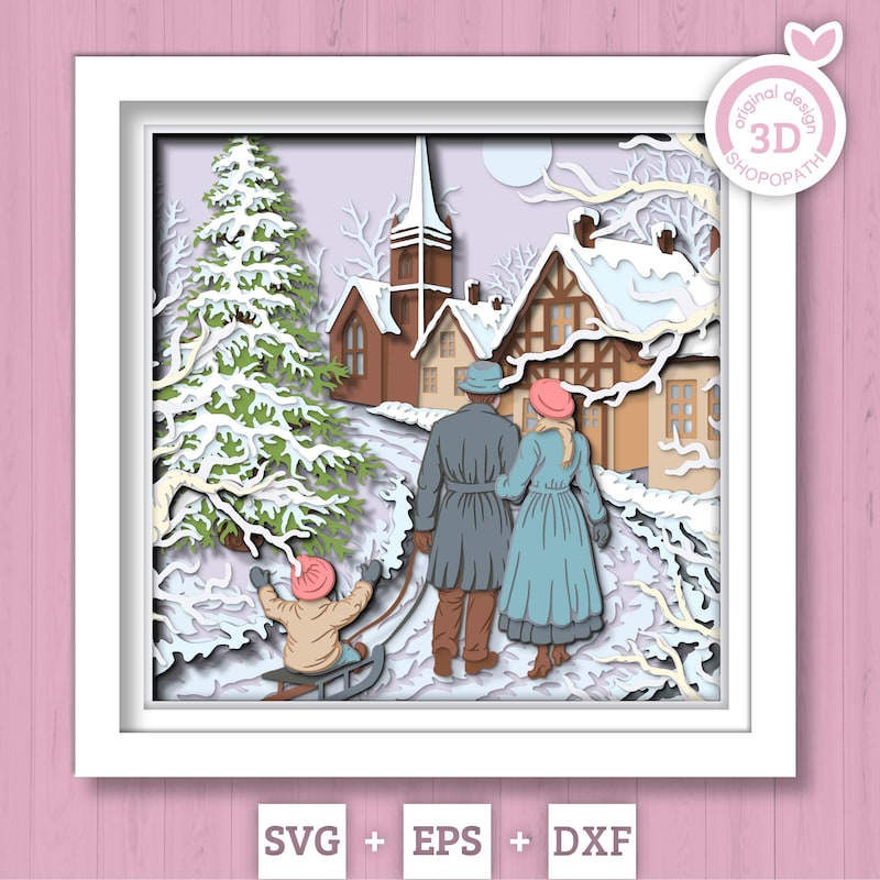 3d Shadow Box Village - Etsy