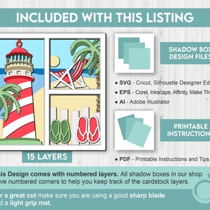 3D Layered Beach Lighthouse Shadow Box SVG, Sea 3D Svg , Beach 3D Svg ...