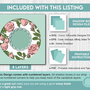 3D Layered Roses With Lace Frame SVG EPS, Custom Name Photo Frame ...