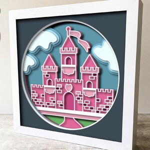 3D Layered Castle SVG EPS, Fantasy Shadow Box, Fairytale Castle 3D Svg ...