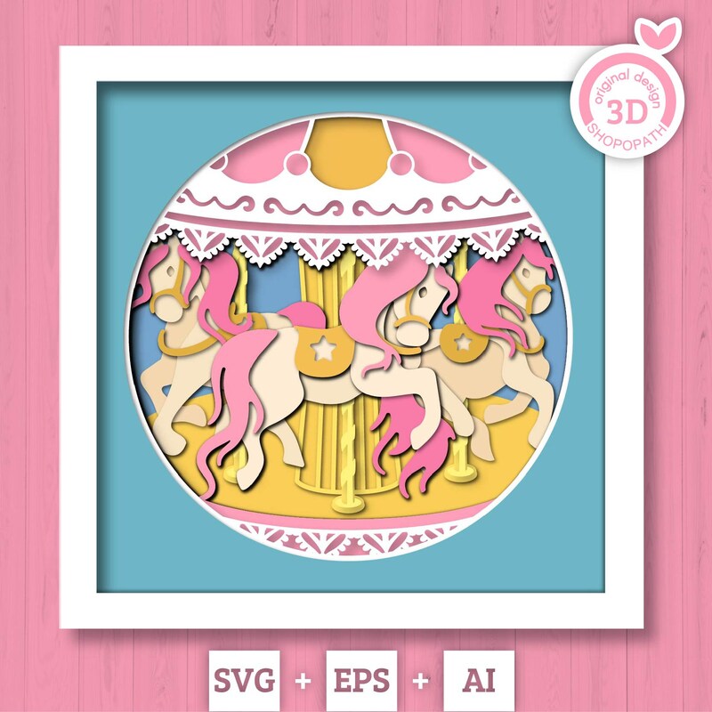 3d Carousel Svg - Etsy