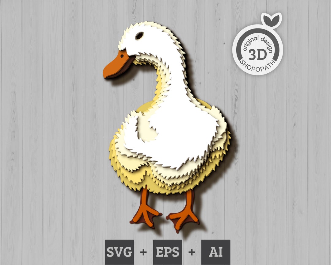 3D Layered Mama Duck SVG, 3D Layered Duck, Layered Papercut Svg ...