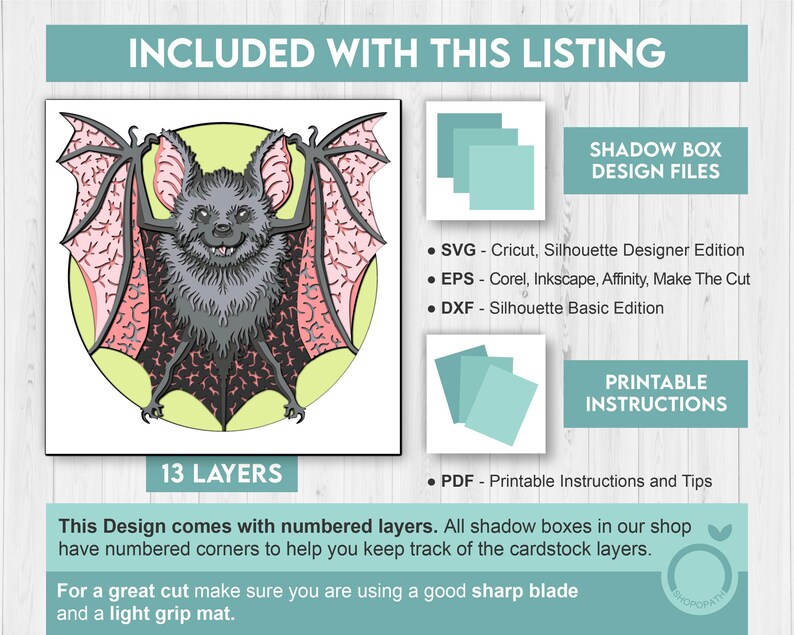 3D SVG Bat Shadow Box, 3D SVG Halloween, Halloween Shadow Box, 3D Svg ...