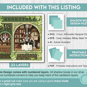 3D SVG Book Store Shadow Box, Books 3D Svg, Reading 3d Svg, Books ...