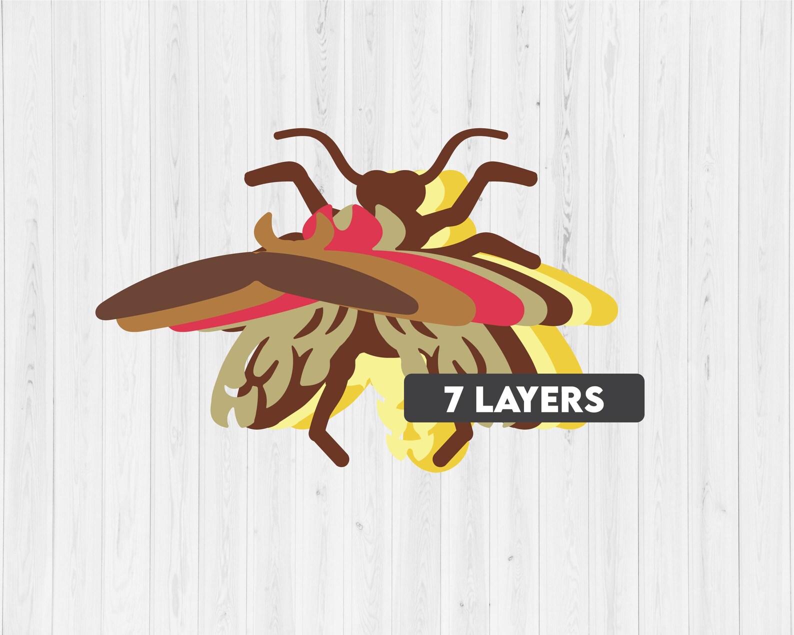 3D Layered Firefly SVG EPS, 3D Layered Bugs Papercut Svg Firefly Svg ...
