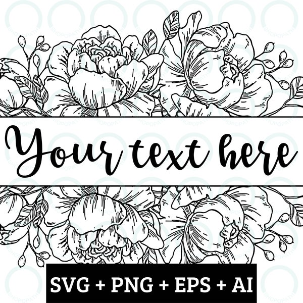 Floral Border Split Svg - Etsy
