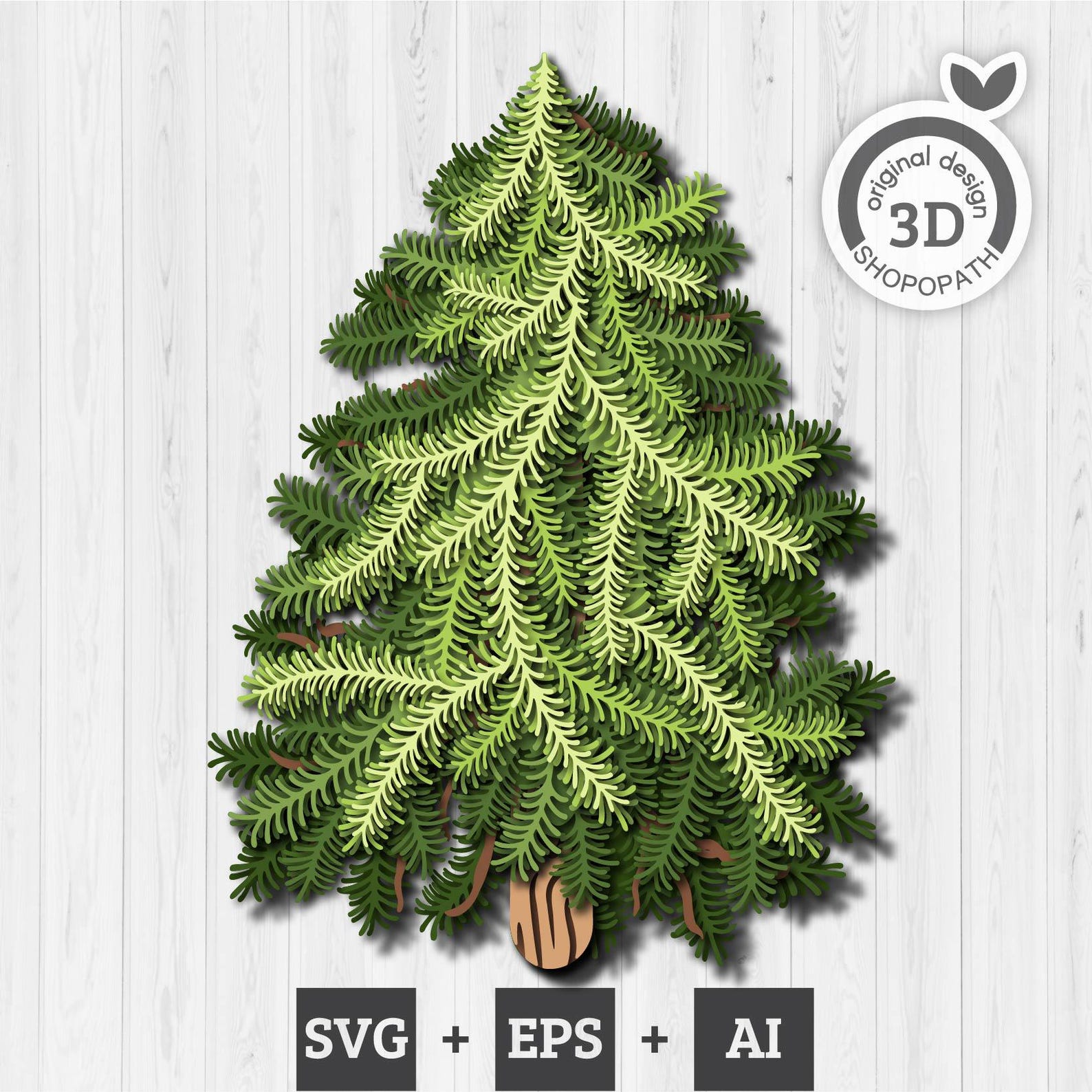 3D Layered Christmas Tree SVG PDF EPS, Christmas Tree Layered Svg ...