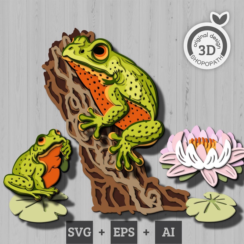 Frog Papercut Template - Etsy