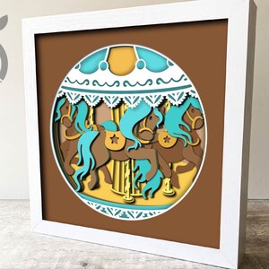 3D Layered Carousel SVG EPS, Carousel Shadow Box, Nursery 3D Svg Baby ...