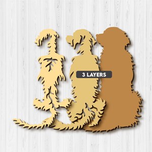 3D Layered Golden Retriever SVG, 3D Layered Dog SVG, Layered Papercut ...